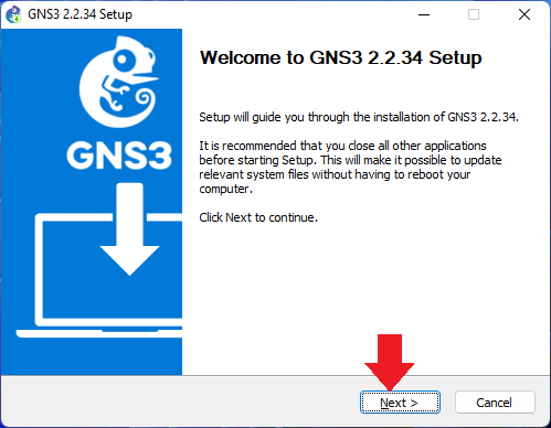 Lab 1.1 Installing GNS3 - the virtual network simulator.