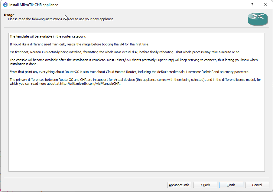 Lab 1.2 Installing MikroTik RouterOS on GNS3