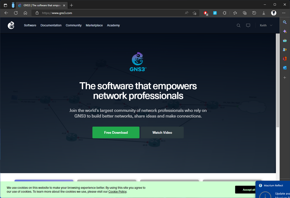 Lab 1.1 Installing GNS3 - the virtual network simulator.