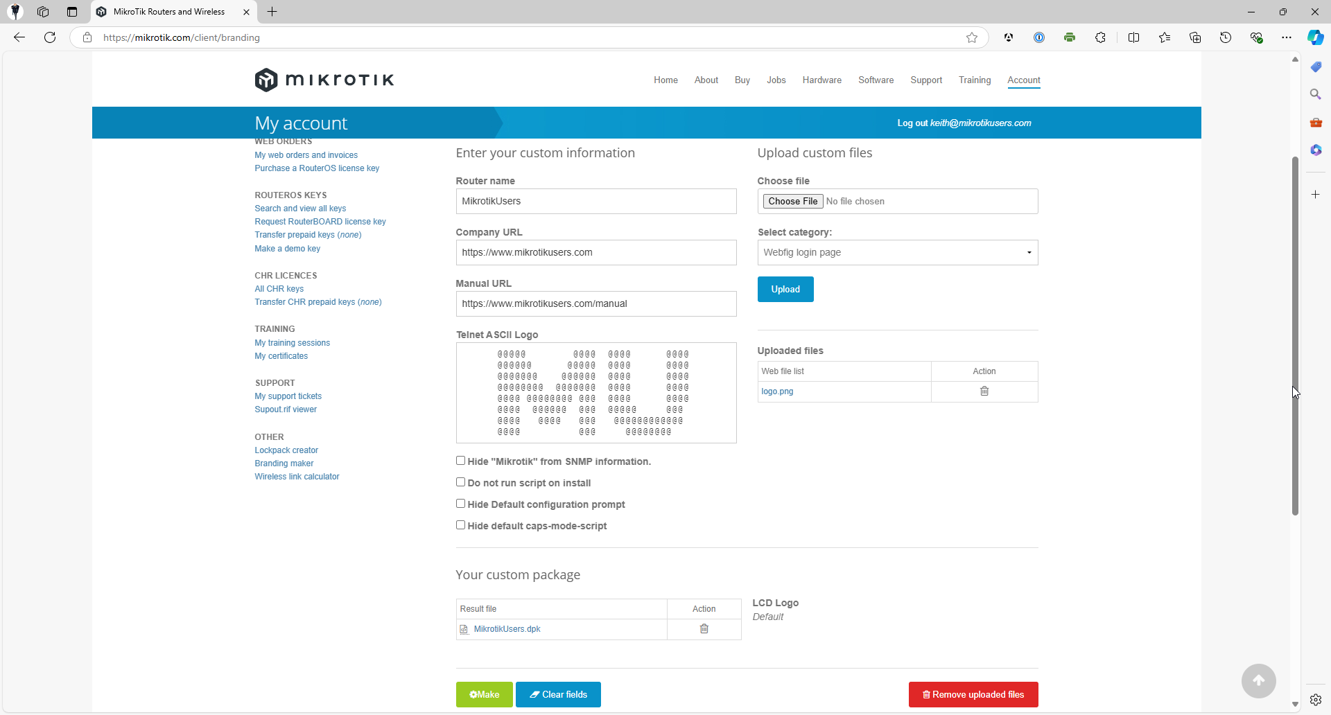 Mikrotik Router Branding