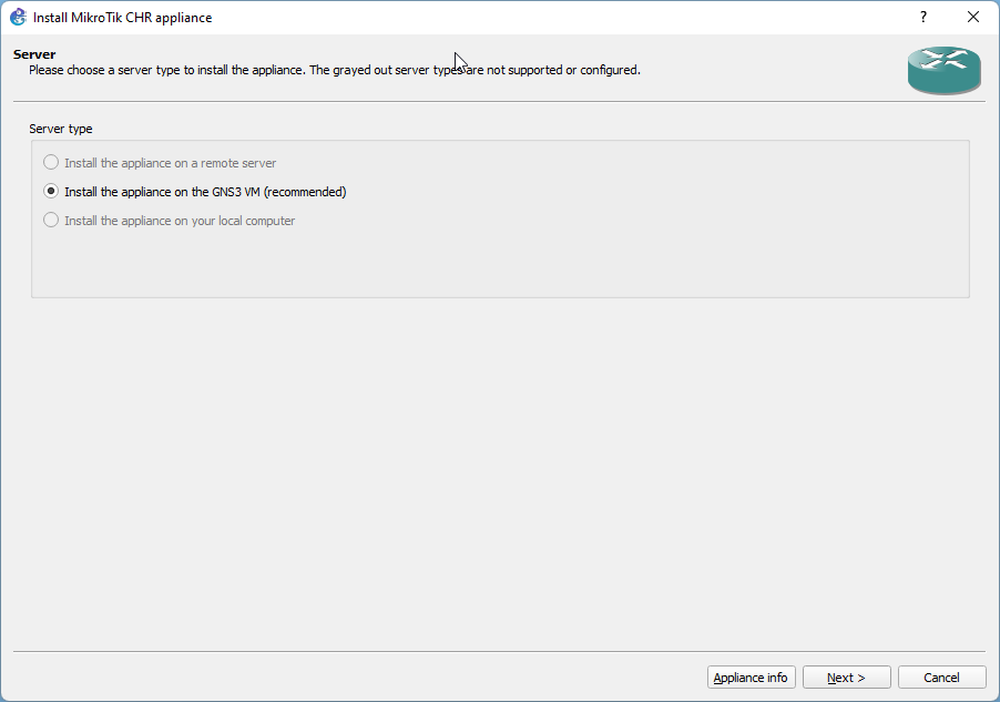 Lab 1.2 Installing MikroTik RouterOS on GNS3